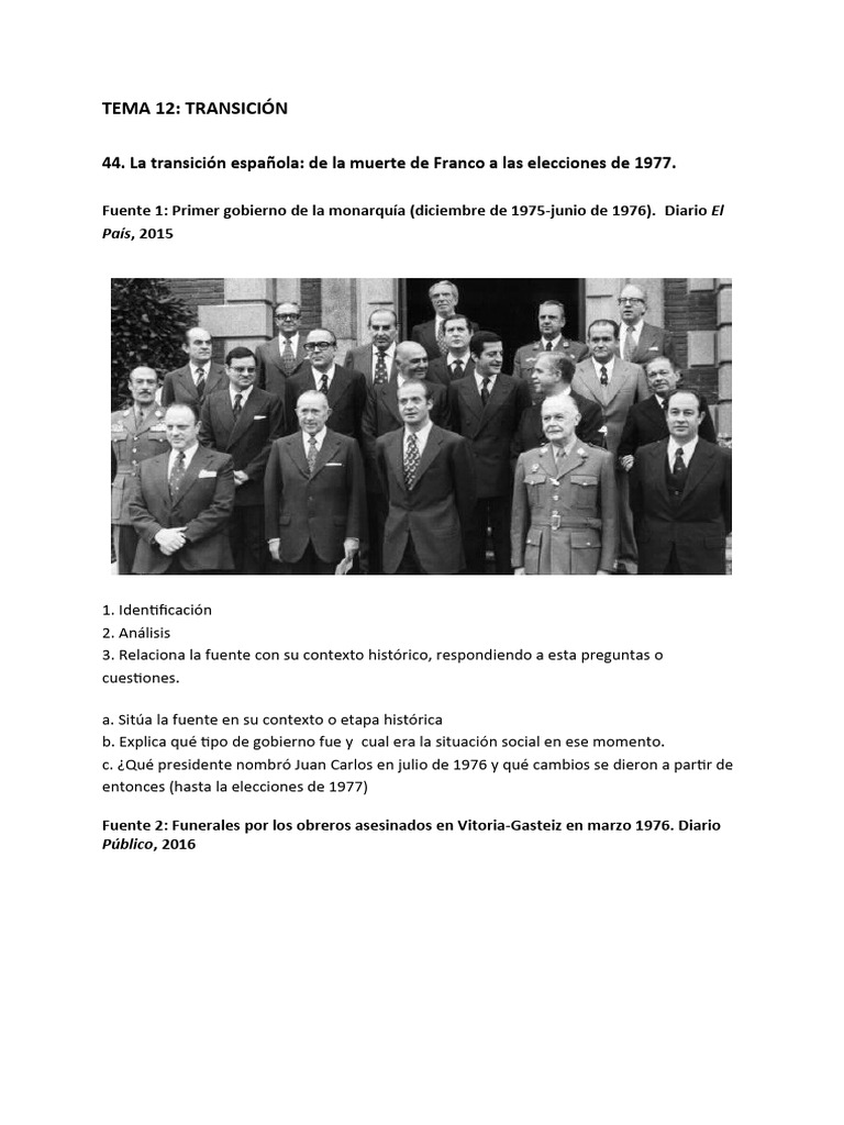 Transición Española: 1975-1977 | PDF | España | Gobierno