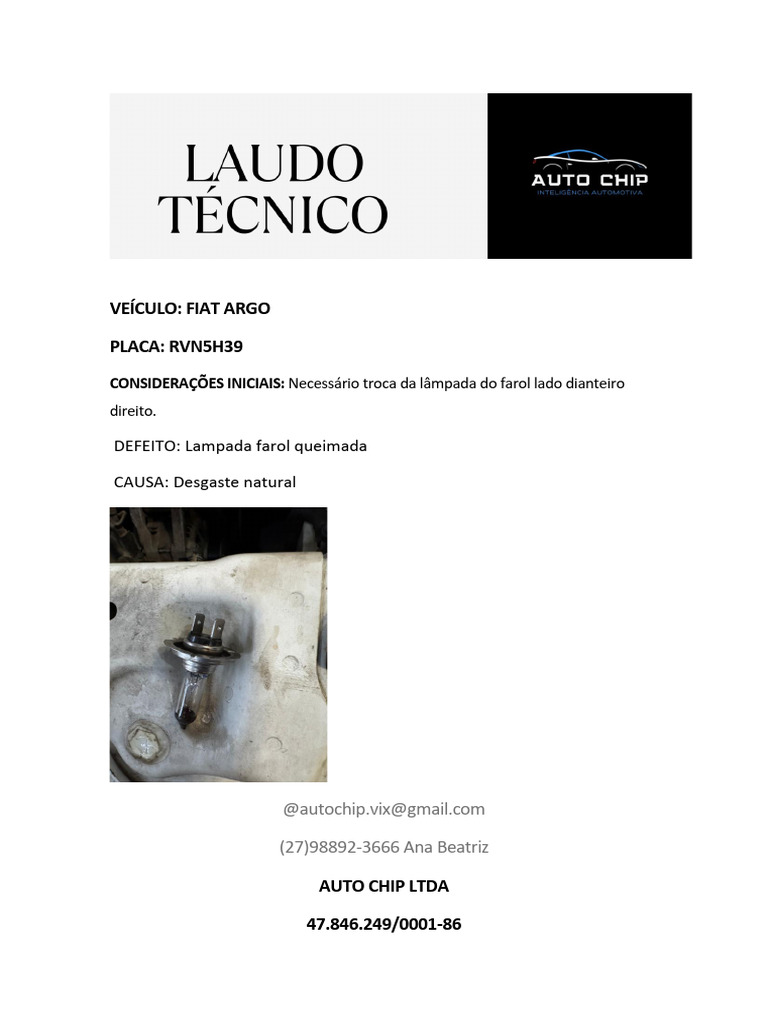 Laudo Técnico Argo | PDF