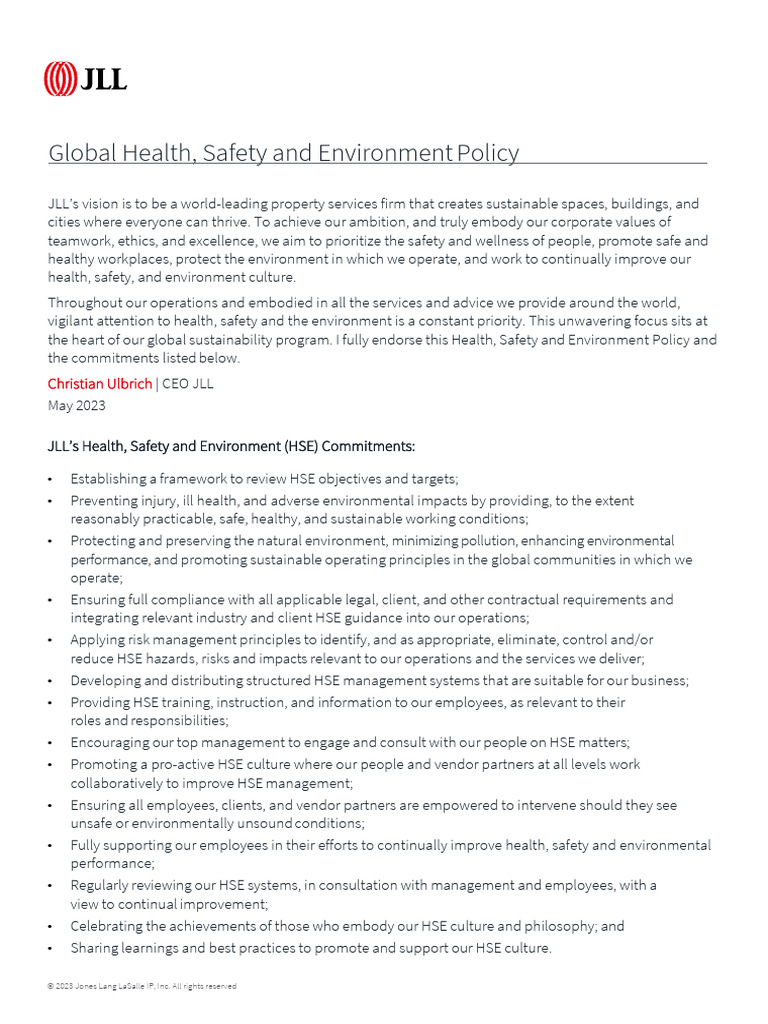 Global HSSE Policy - English | PDF | Safety | Sustainability