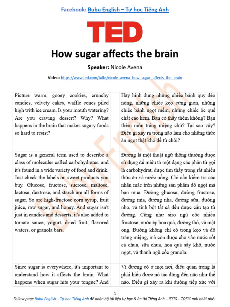 How Sugar Affects The Brain | PDF