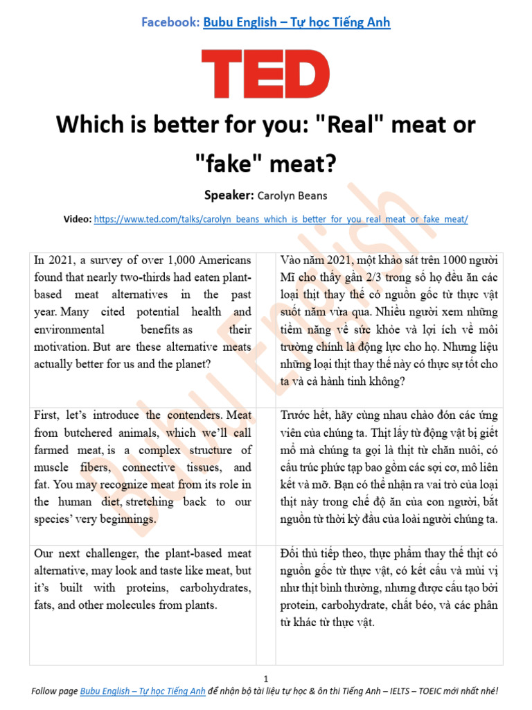 Which Is Better For You Real Meat or Fake Meat | PDF