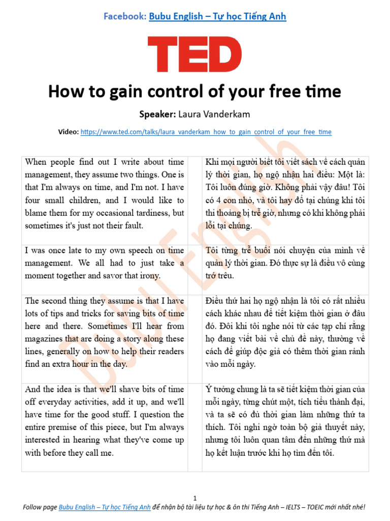 How To Gain Control of Your Free Time | PDF