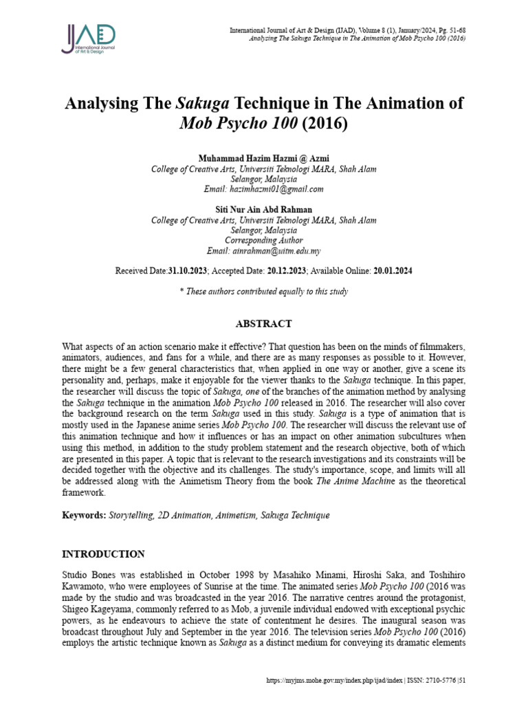 Analysing The Sakuga Technique in The Animation of Mob Psycho 100 (2016 ...