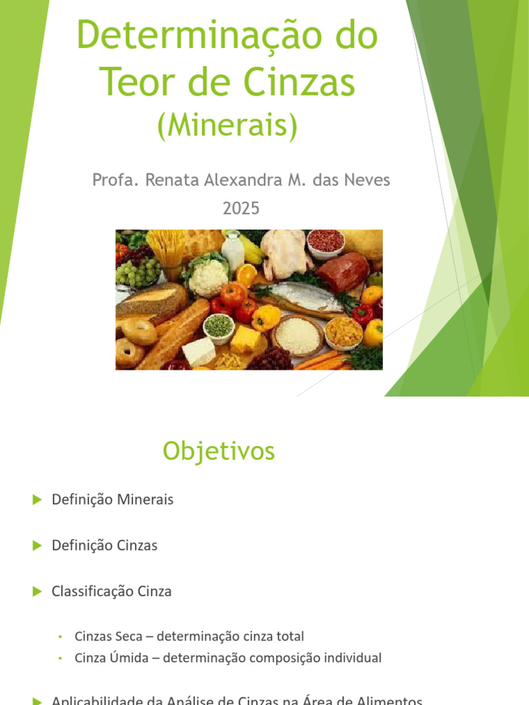 Aula 6 Determinacao De Minerais Renata 2025 Pdf Minerais Alimentos