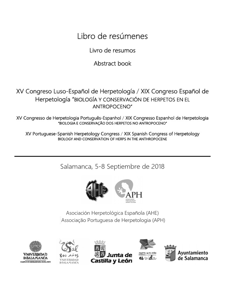 2018 Libro Resumenes Salamanca | PDF | Ligero | Biología