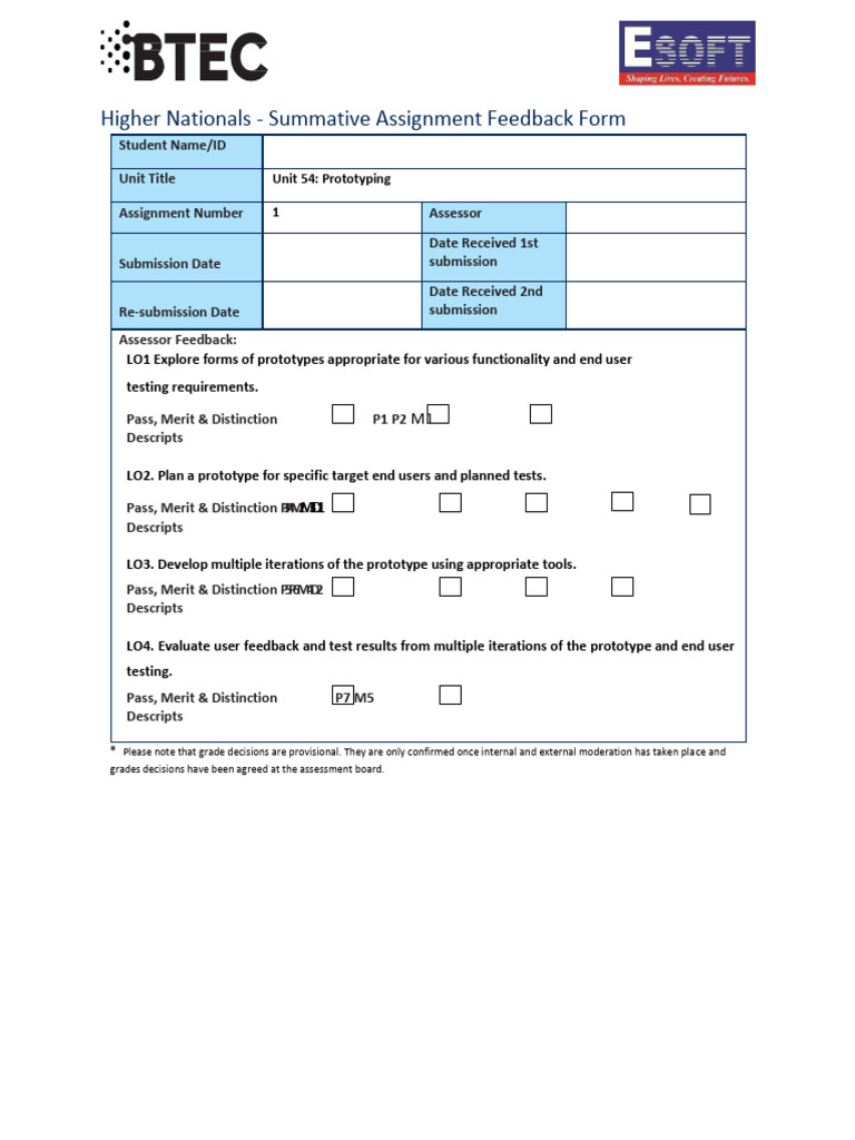 Prototyping Assignment Feedback Form | PDF | Software Prototyping | Software Development Process