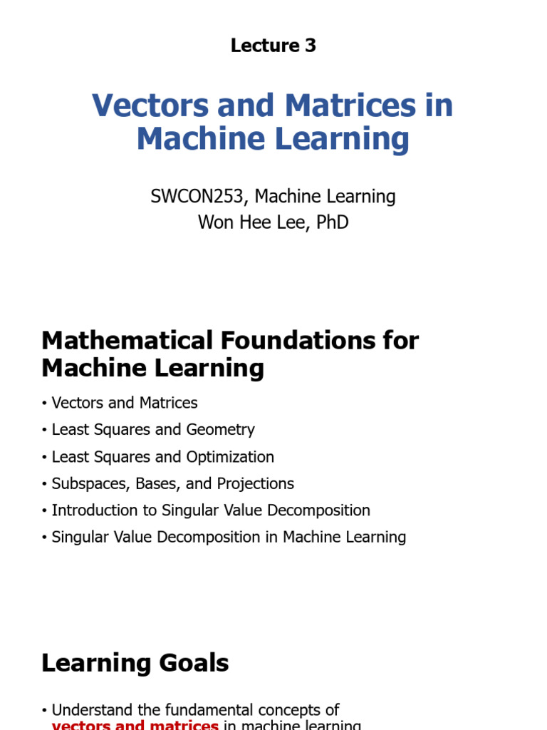 Lecture-03 - Vectors and Matrices | PDF | Vector Space | Matrix (Mathematics)