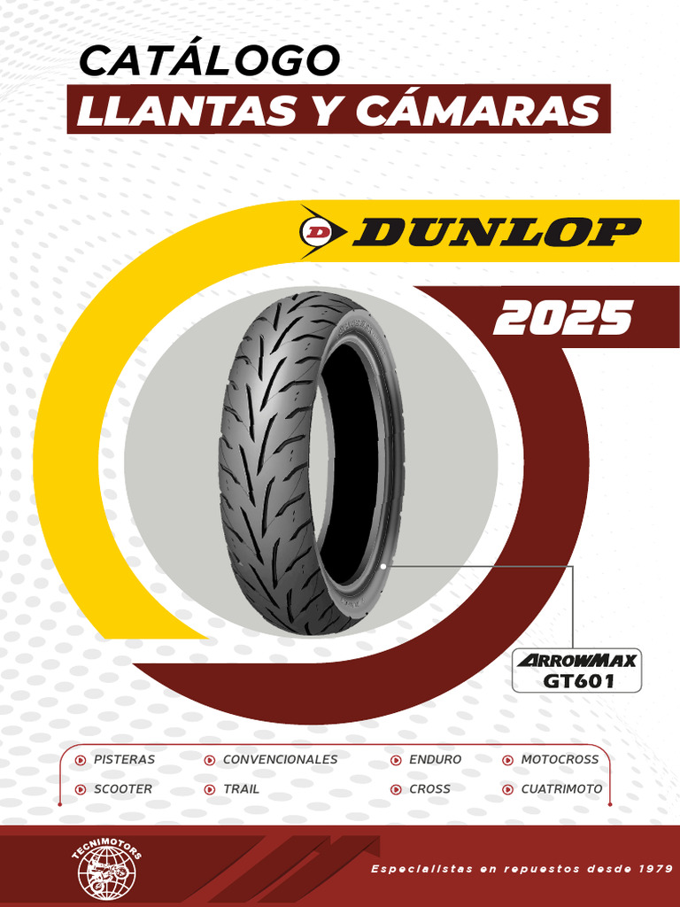 Cat - Llantas y Cámaras de Motos Dunlop 1 | PDF | Carreras de motos ...