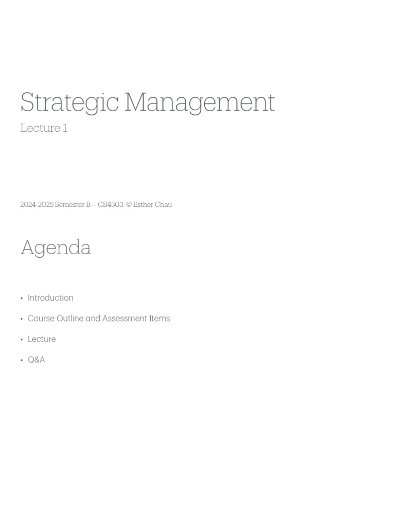 Lecture 1 - Student Version | PDF | Business