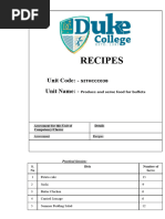 GCSE Food High Level Skills With Recipies | PDF | Pasta | Cooking