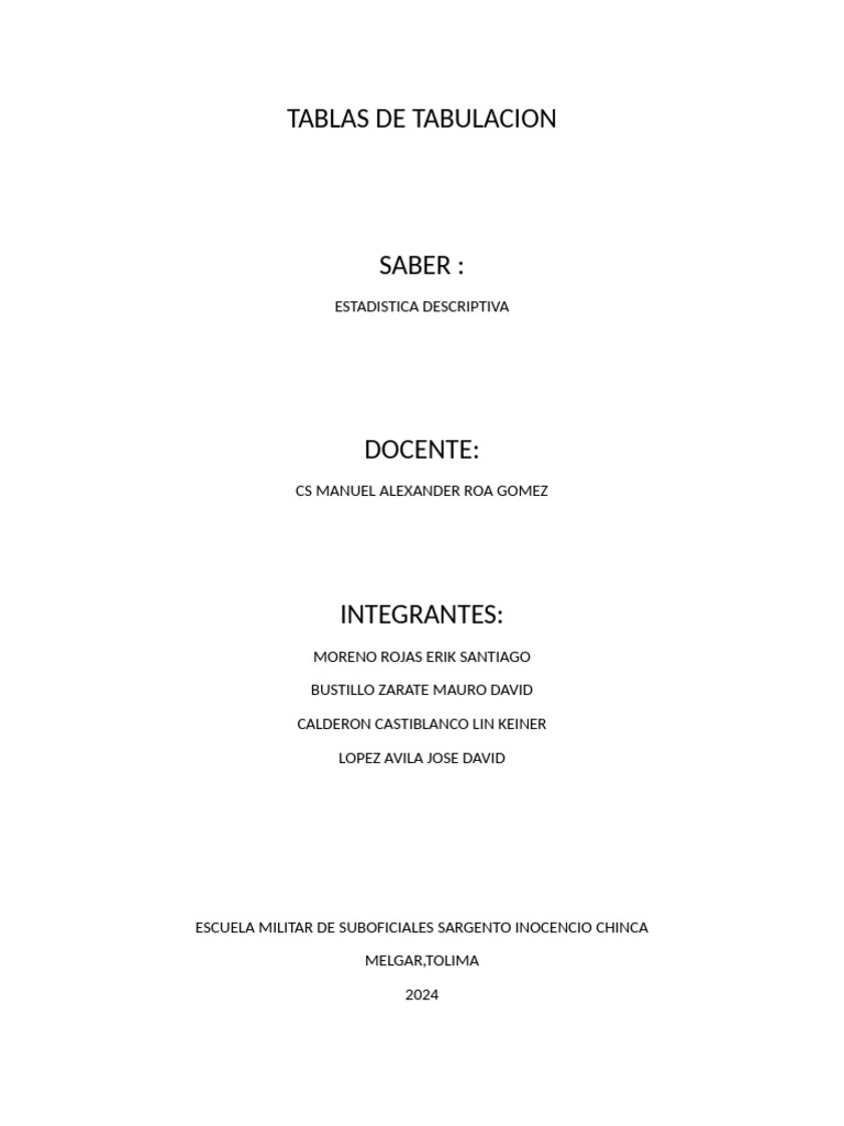 Tablas de Tabulacion | PDF