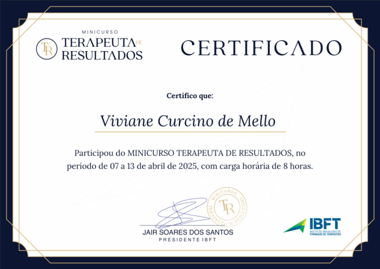 Certificado Mini Curso de TRG Jair Soares | PDF