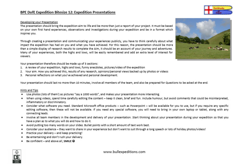 BPE DofE Expedition Bitesize 12 Expedition Presentations | PDF ...