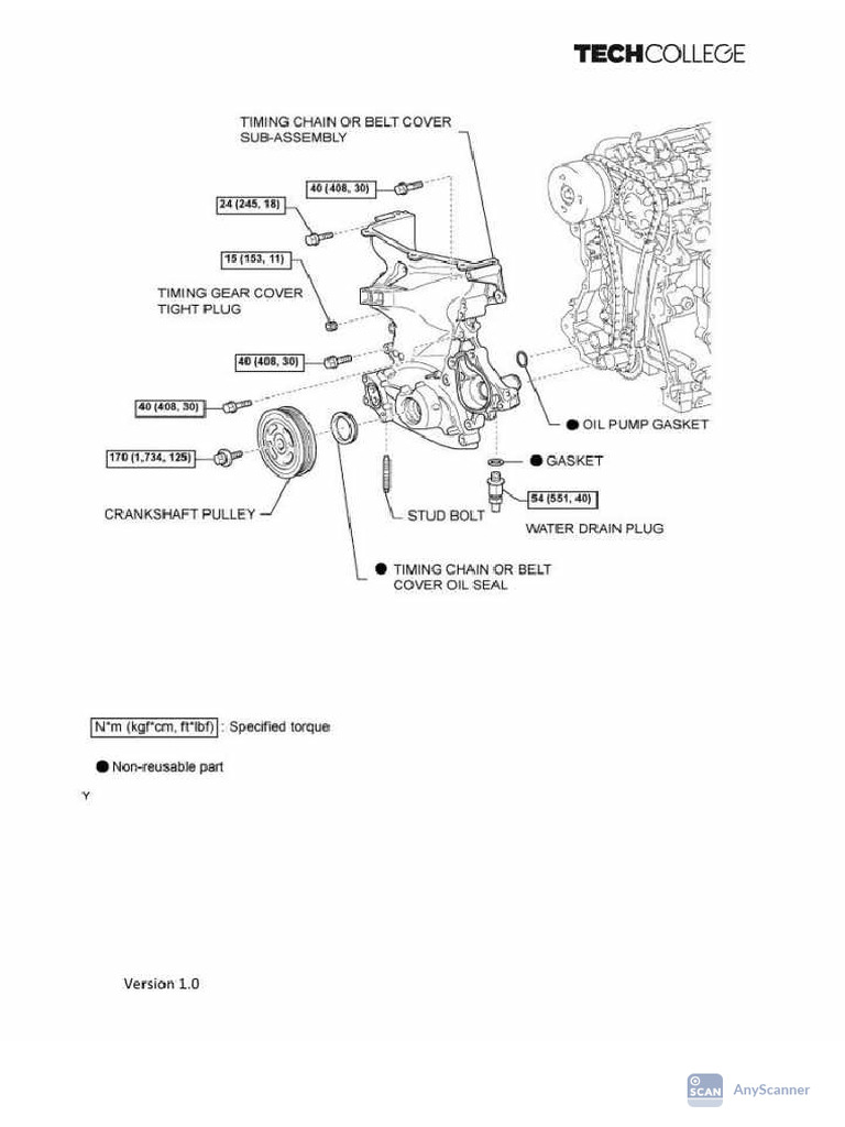 1KR-FE Engine Mechanical 1 | PDF