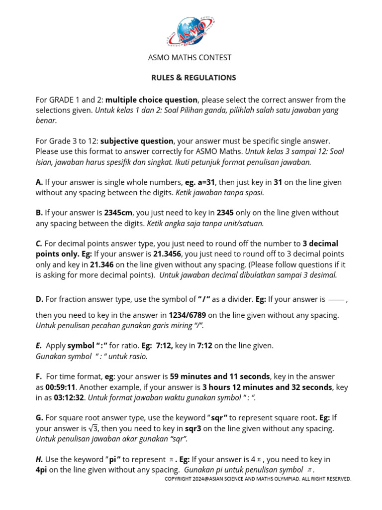 Asmo Maths How To Write The Answer | PDF | Mathematics | Notation