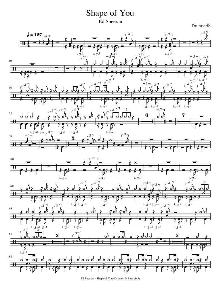 Transcription EdSheeran ShapeofYou | PDF | Singles | Billboard Number One Singles