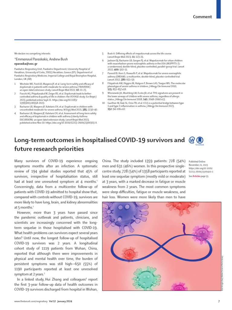 Long Term Outcomes in Hospitalised COVID 19 Surviv | PDF | Asthma ...