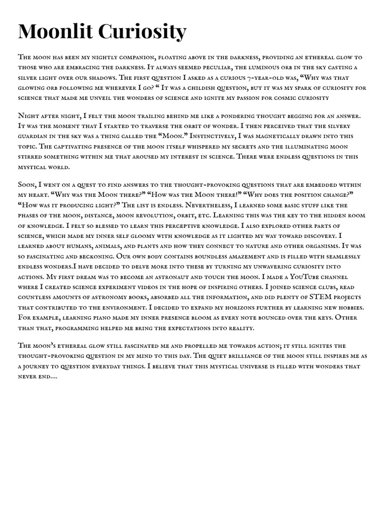 Moonlit Curiosity_20250403_233619_0000 | PDF | Moon | Curiosity