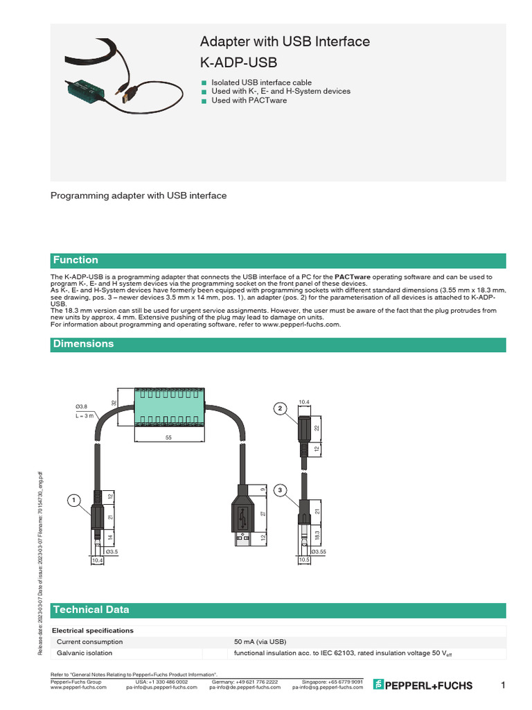 Adapter With USB Interface | PDF | Usb | Computer Standards