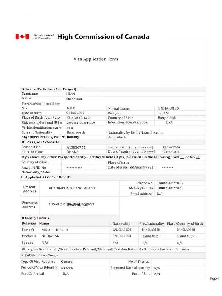 VISA APPLICATION FORM1 PSD copy (2)-1 | PDF | Travel Visa | Nationality