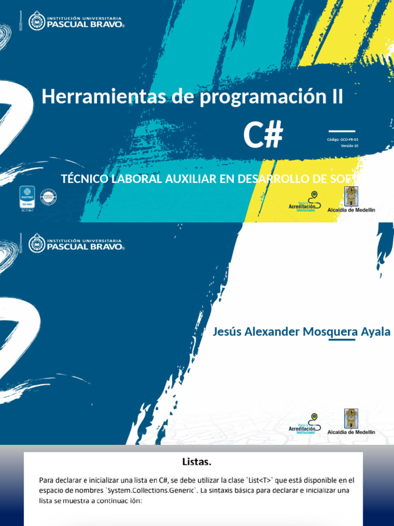 Herramientas de Programación II - ARREGLOS C# | PDF