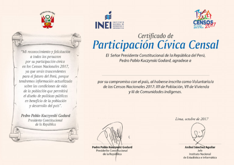 Inei Certificado | PDF