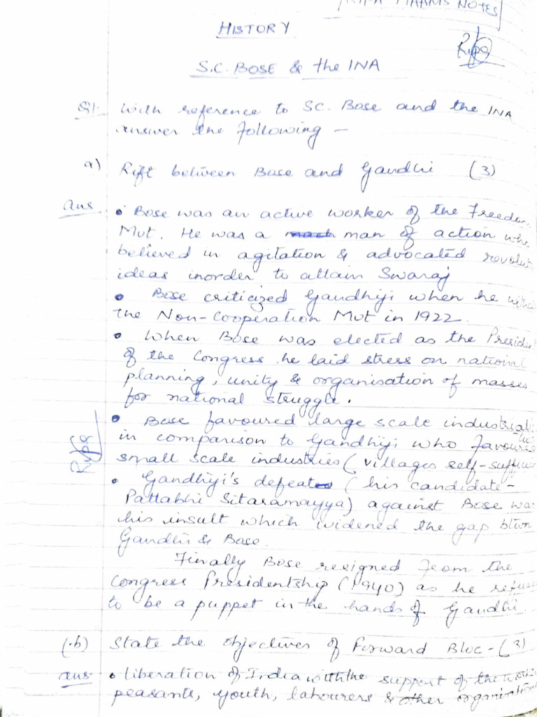 S C Bose & Ina Notes | PDF