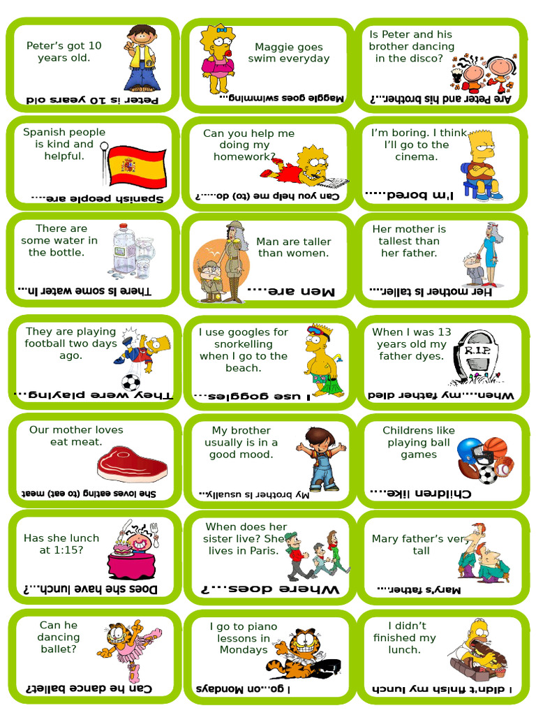 Cards Find Mistake Set1 Fun Activities Games - 77580 | PDF