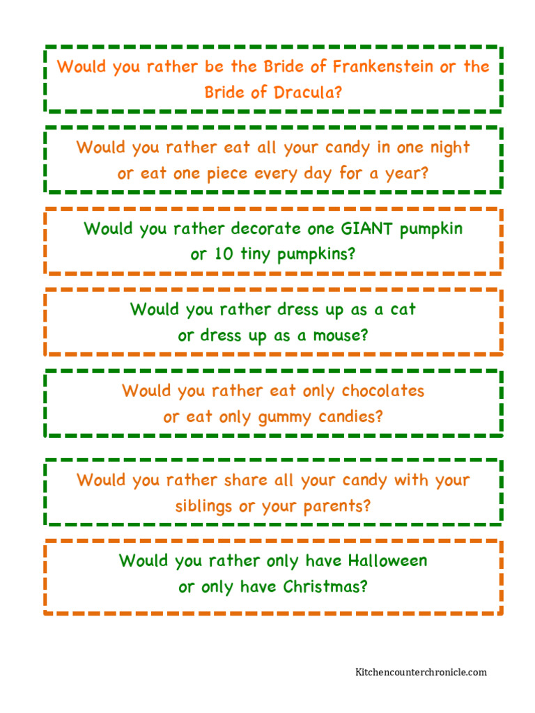 Would You Rather Halloween Edition For Kids | PDF