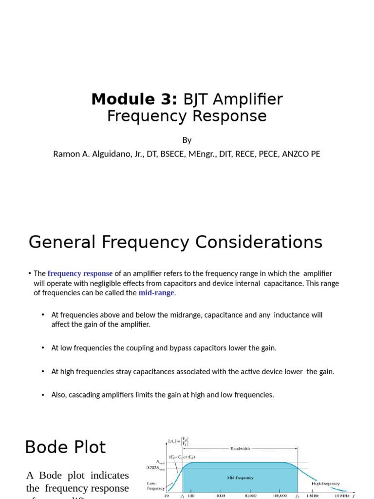 ECE 19 Module 2 - BJT Amplifier Frequency Resopnse | PDF | Amplifier | Capacitor