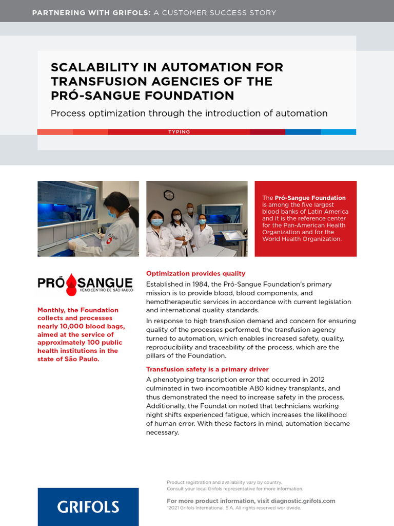 Pro-Sangue Testimonial ENG | PDF | Blood Transfusion | Automation