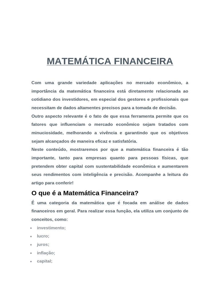 Matemática Financeira - 02 | PDF | Juros | Finanças Matemáticas