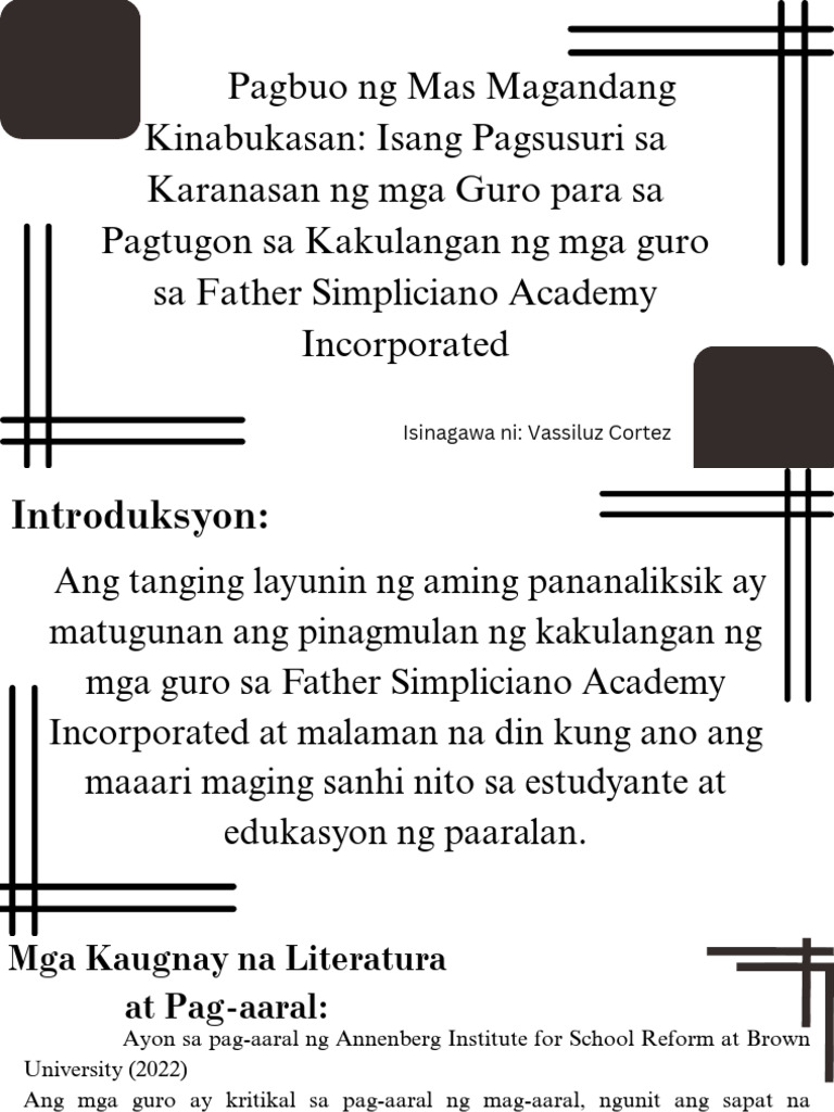 Pagbuo NG Mas Magandang Kinabukasan Isang Pagsusuri Sa Karanasan NG Mga ...