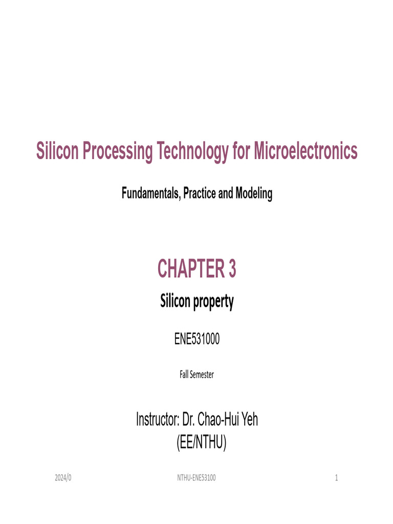Lecture Note - CH3 - Silicon Property - 2024 - 2-2 | PDF | Dislocation ...