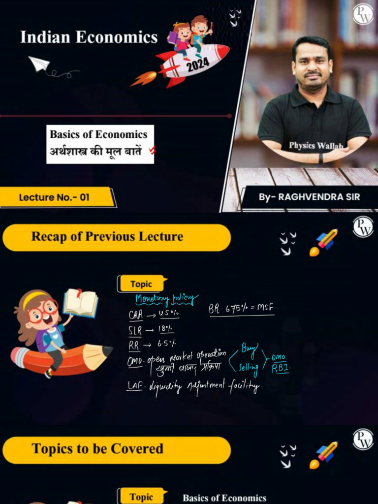 Basics of Economics - Class Notes | PDF
