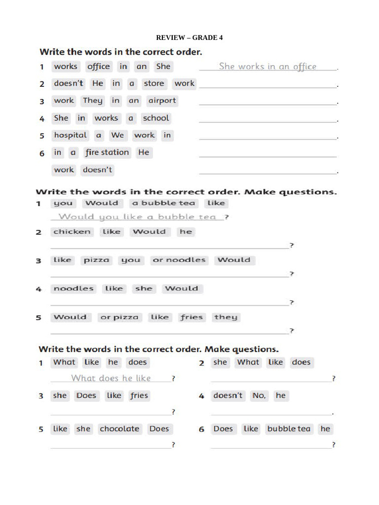 REVIEW cuối HK1 - lớp 4 (15 bản) | PDF