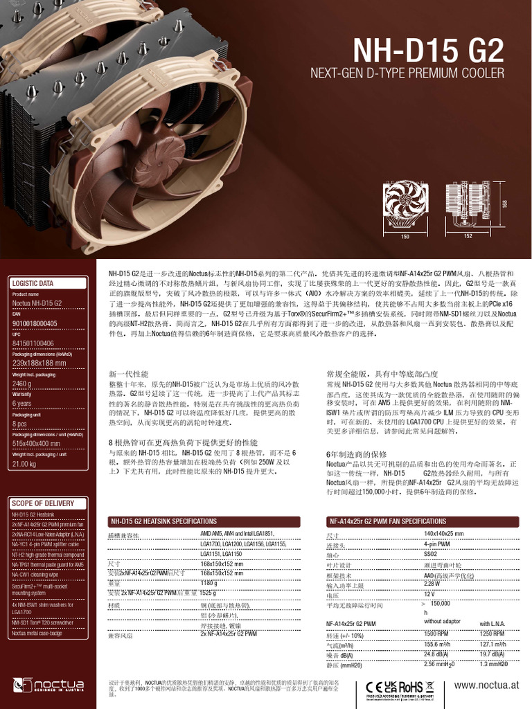 NH-D15 G2: Next-Gen D-Type Premium Cooler | PDF