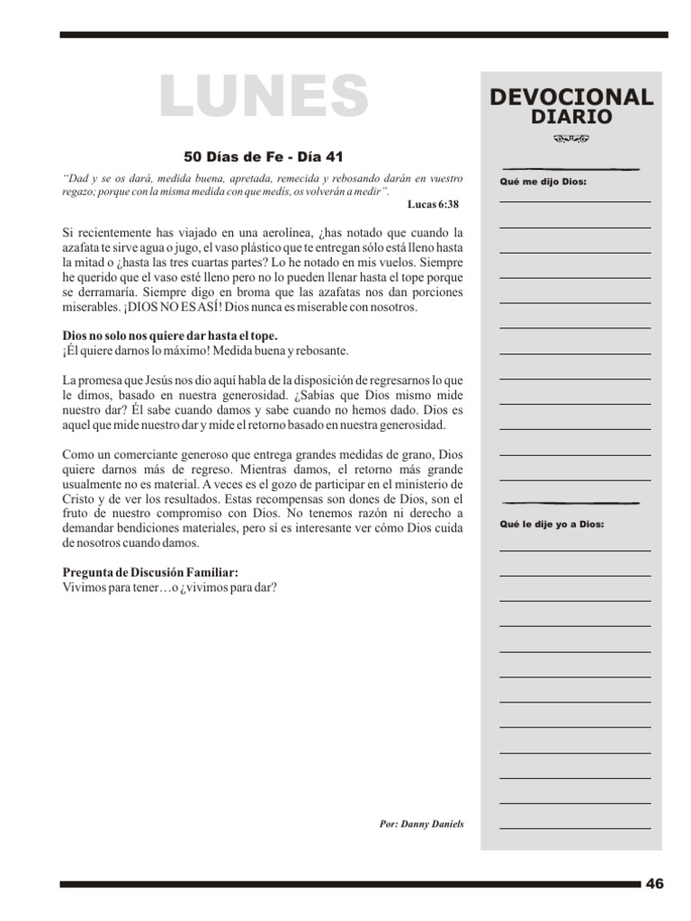 50 Dias de Fe Devocional Igl Saddelback 46 | PDF
