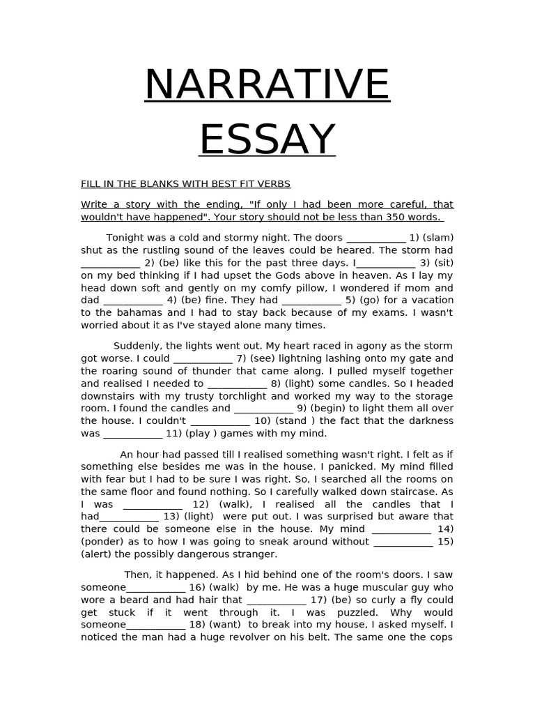 Fill-in-the-Blank Narrative Essay | PDF