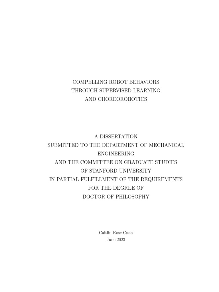 Compelling Robot Behaviors Through Supervised Learning and ...