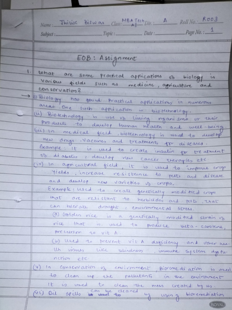Bio Final Assignment | PDF