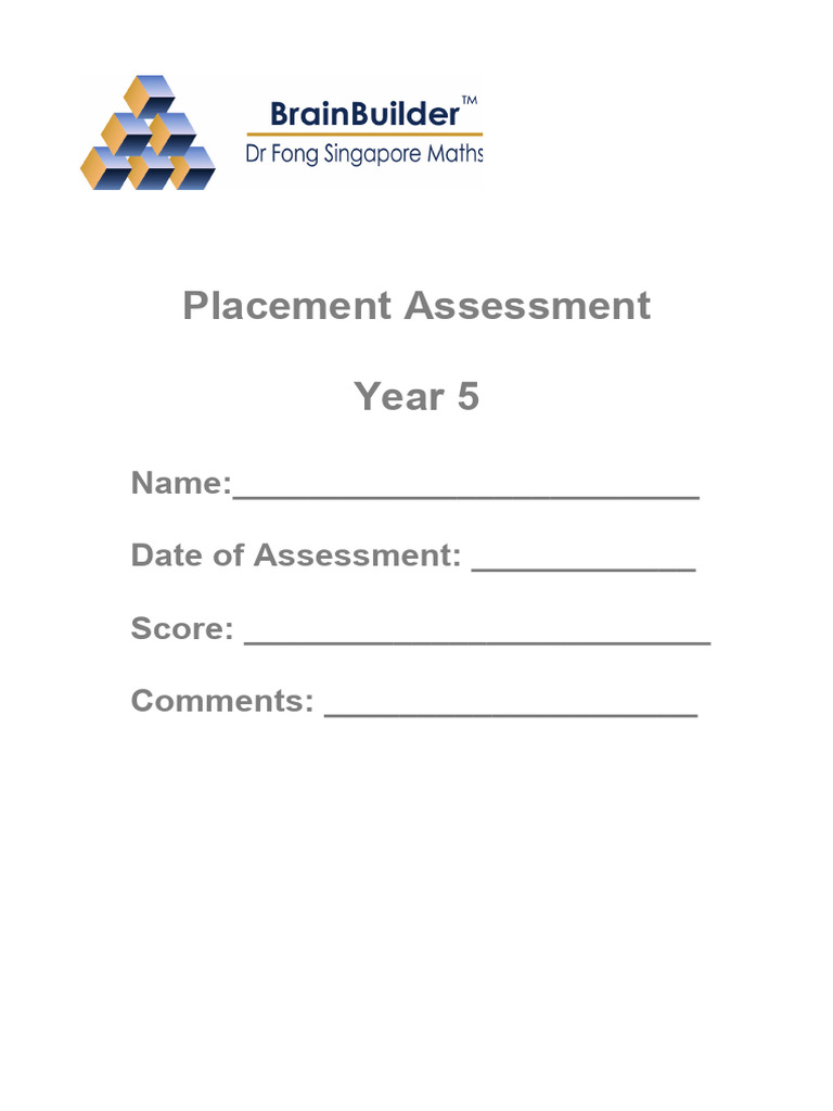 Year 5 Mathematics Placement Assessment | PDF | Ratio | Elementary ...