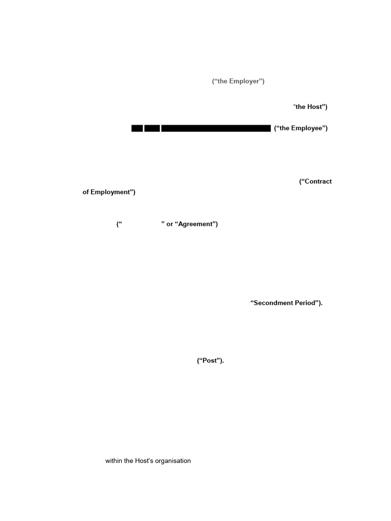RF Secondment Agreement Redacted 2 | PDF | Indemnity | Legal Liability