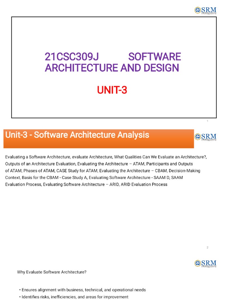 Unit-3 - Software Architecture Analysis | PDF