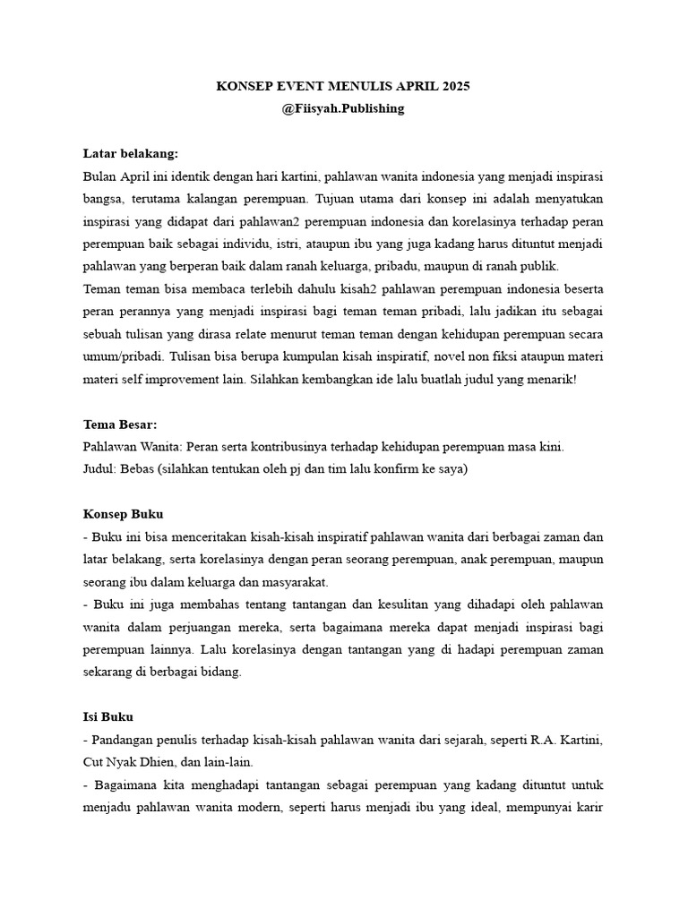 Konsep Event PJ April 2025 | PDF