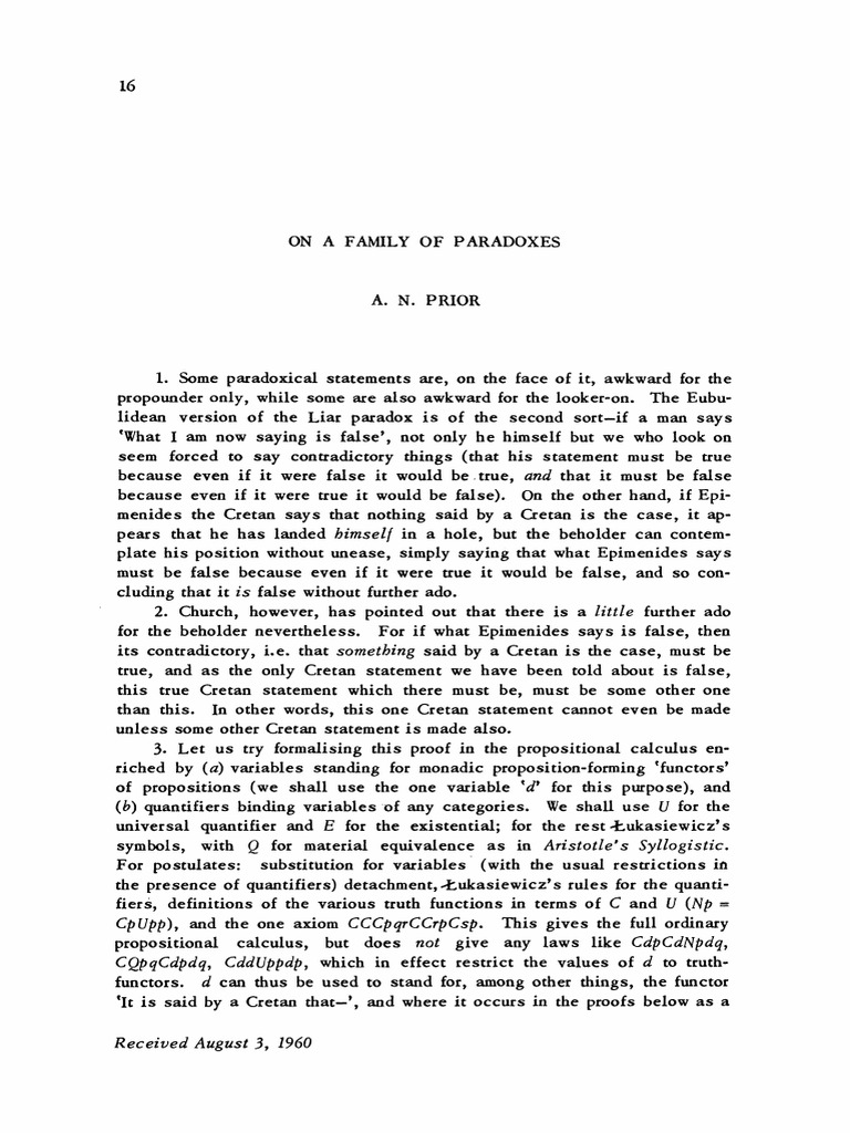 On a Family of Paradoxes | PDF | If And Only If | Truth