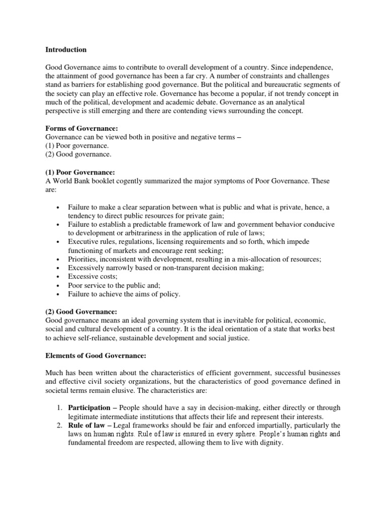 Challenges and Constraints of Good Governance in Bangladesh | PDF ...