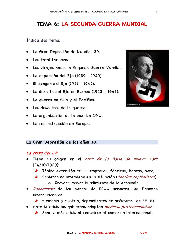 Segunda Guerra Mundial: Análisis 4º ESO | PDF | Alemania nazi | Segunda ...