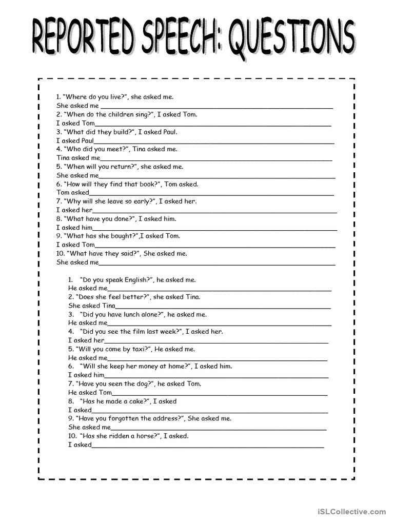 Reported Speech | PDF