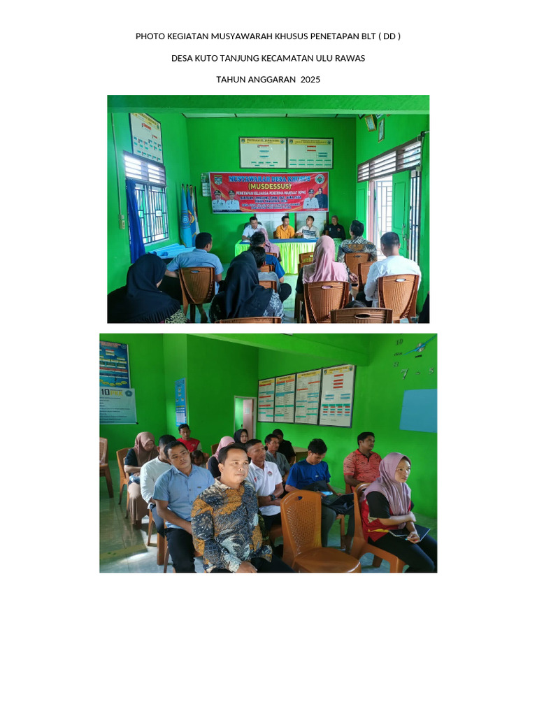 Photo Kegiatan Musyawarah Khusus Penetapan BLT | PDF